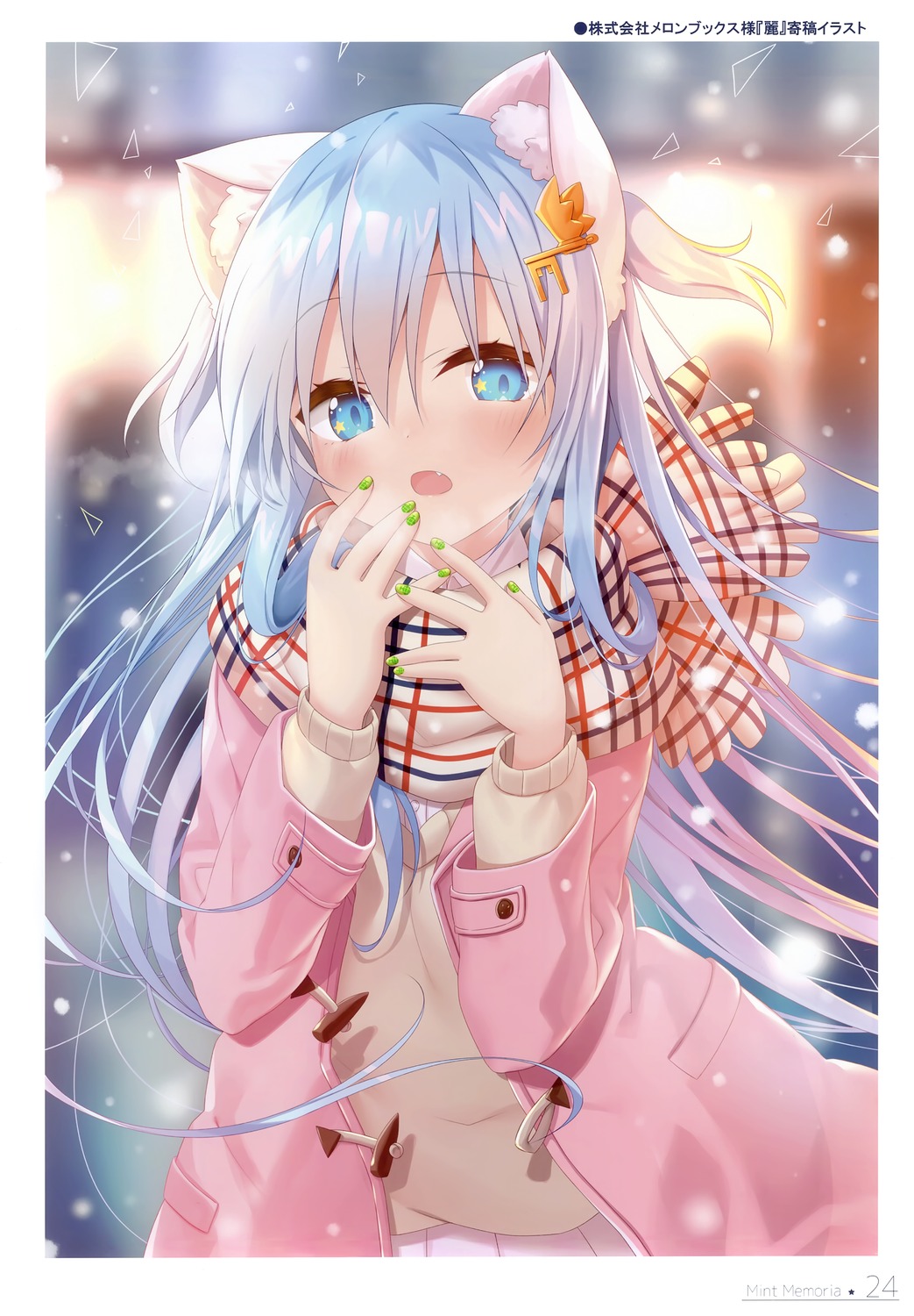 animal herb yano mitsuki mint (yano mitsuki) animal ears nekomimi seifuku sweater | #1056621 ...